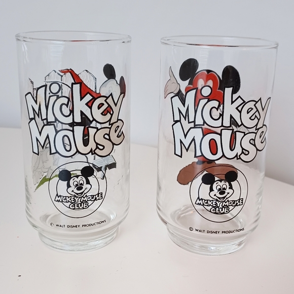 Disney | Dining | Vintage Mickey Mouse Club Drinking Glasses | Poshmark